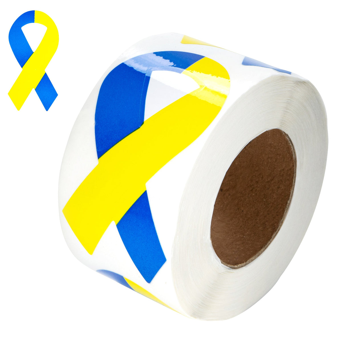 Blue & Yellow Ribbon Stickers for Down Syndrome and Ukraine Support ...