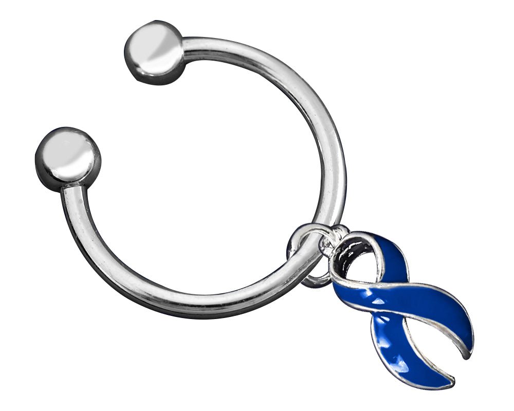 Dark Blue Ribbon Keychains for Colon Cancer and Child Abuse Awareness ...
