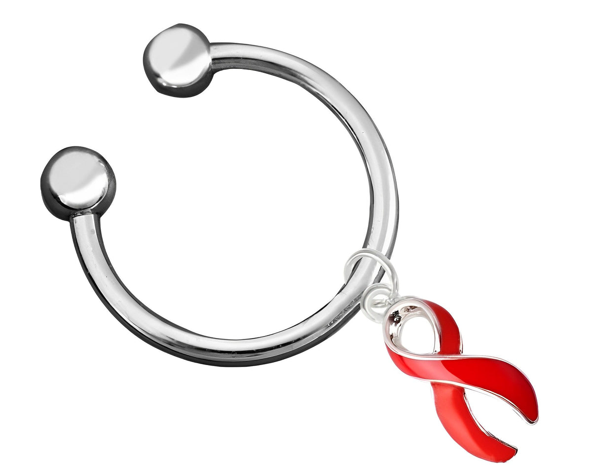 Red Ribbon Keychains for AIDS, HIV, Heart Disease Awareness ...