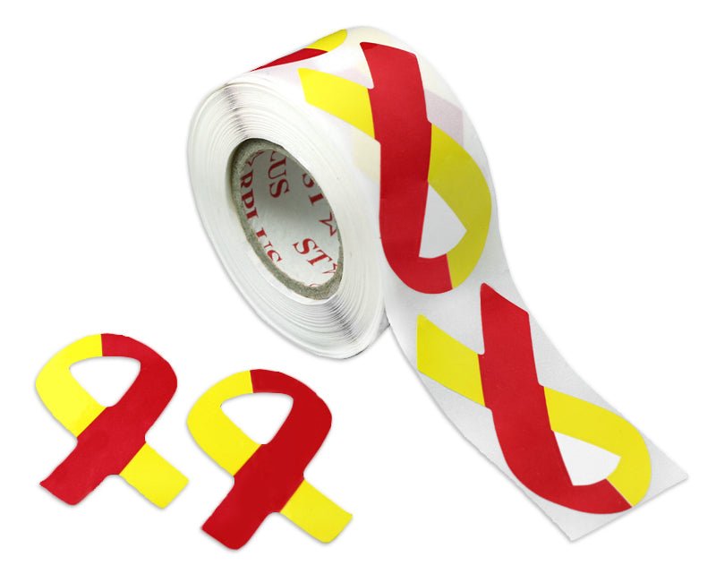 Red & Yellow Ribbon Stickers for Hepatitis C Awareness – The Awareness ...
