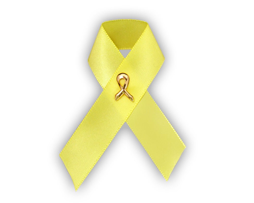 Yellow Ribbon Pins for Bladder Cancer, Missing Children, Military ...