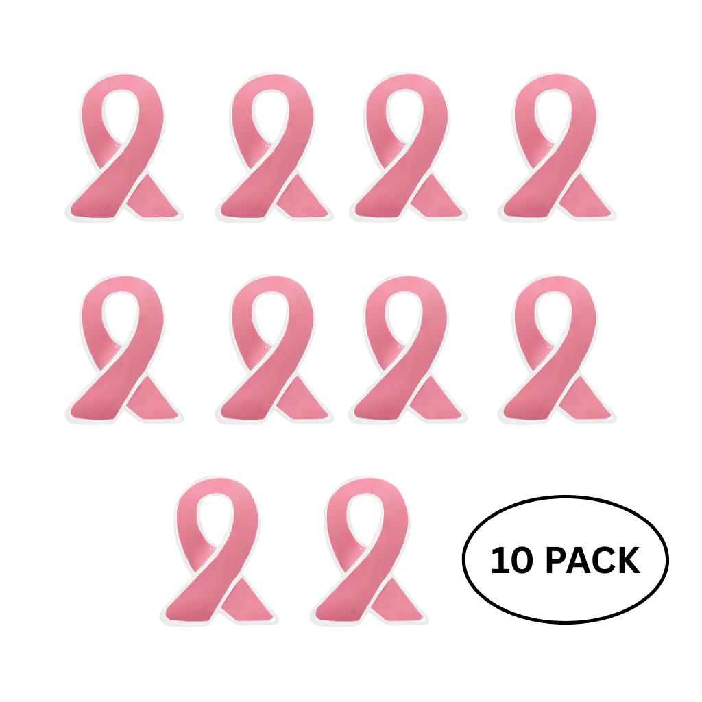 10 Pack Pink Ribbon Lapel Pins | Bulk Breast Cancer Pins – The ...