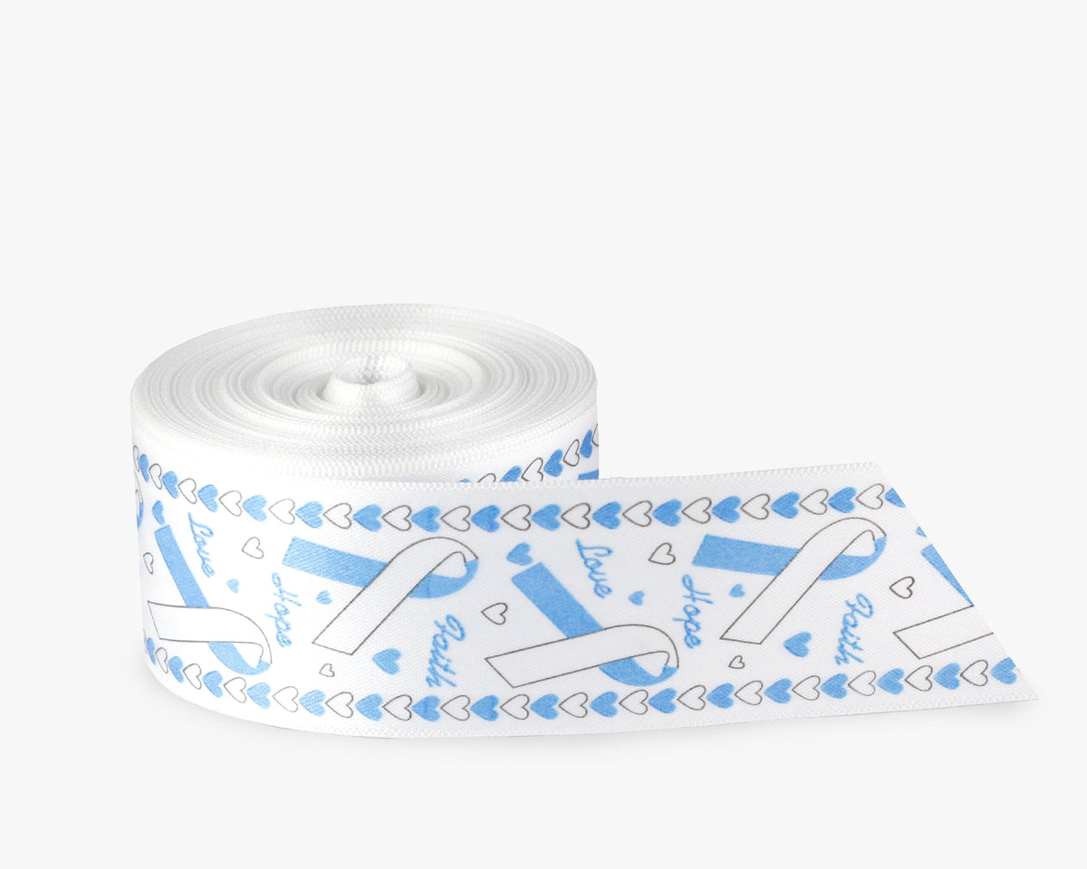 Satin Blue & White Awareness Ribbon By The Yard, ALS Awareness – The ...