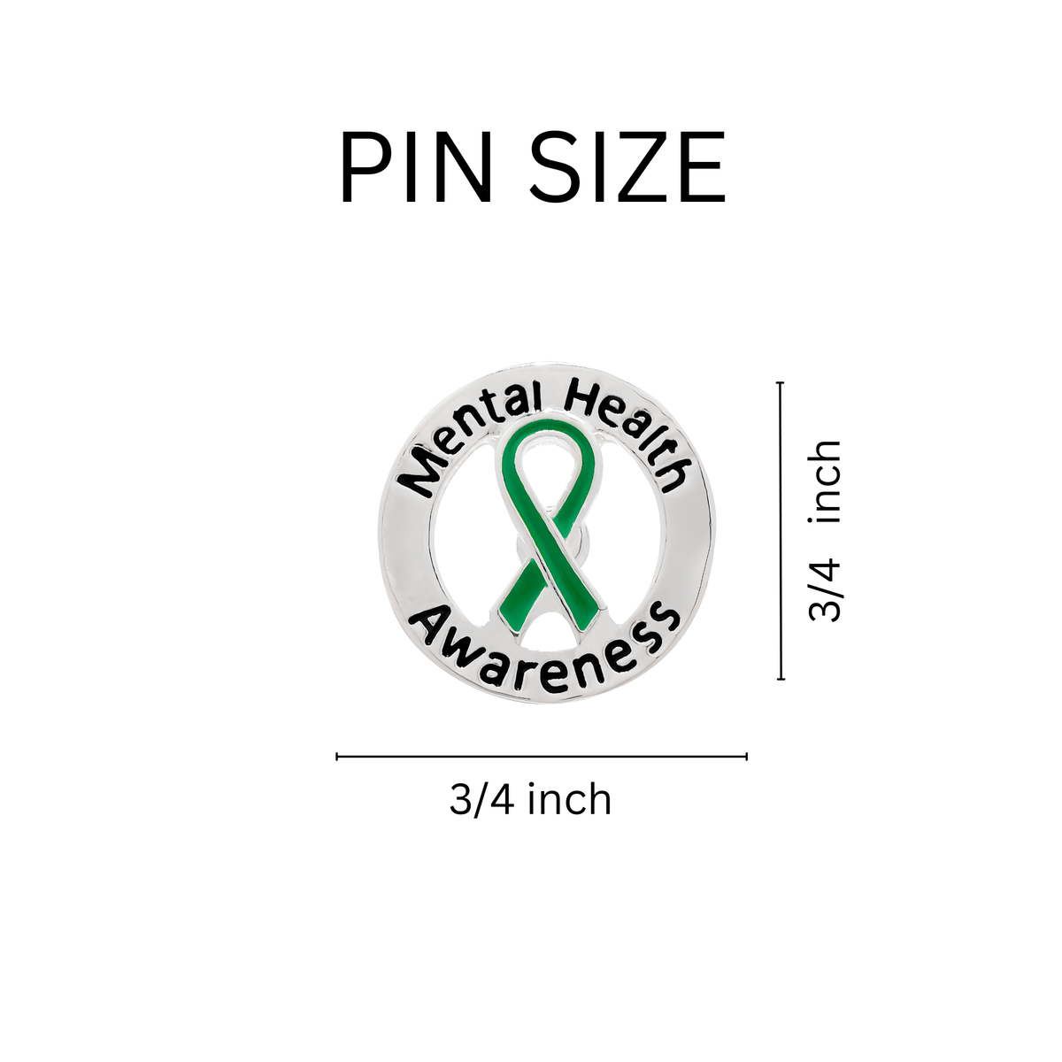 Bulk Mental Health Awareness Pins in Bulk, Green Ribbon Lapel Pins for ...