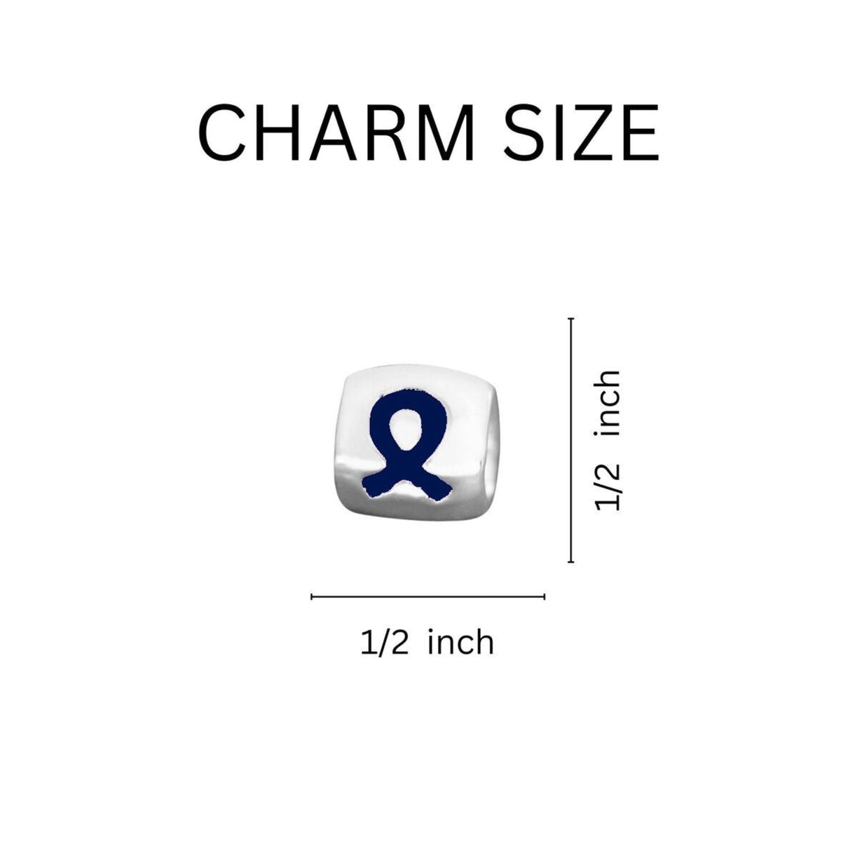Bulk Dark Blue Ribbon Awareness Barrel Charms - The Awareness Company
