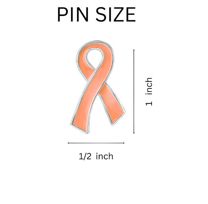 Bulk Peach Ribbon Pins for Uterine and Gynecological Cancers – The ...
