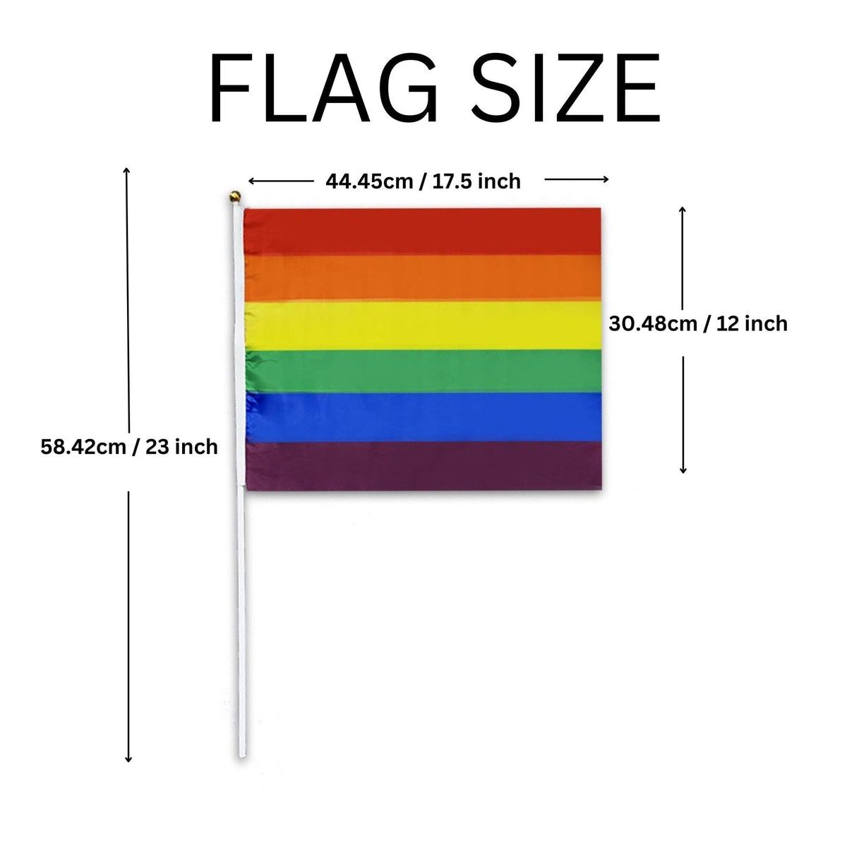 Bulk Large Rainbow Flags on a Stick for Pride Parades, Bulk LGBTQ Flags ...