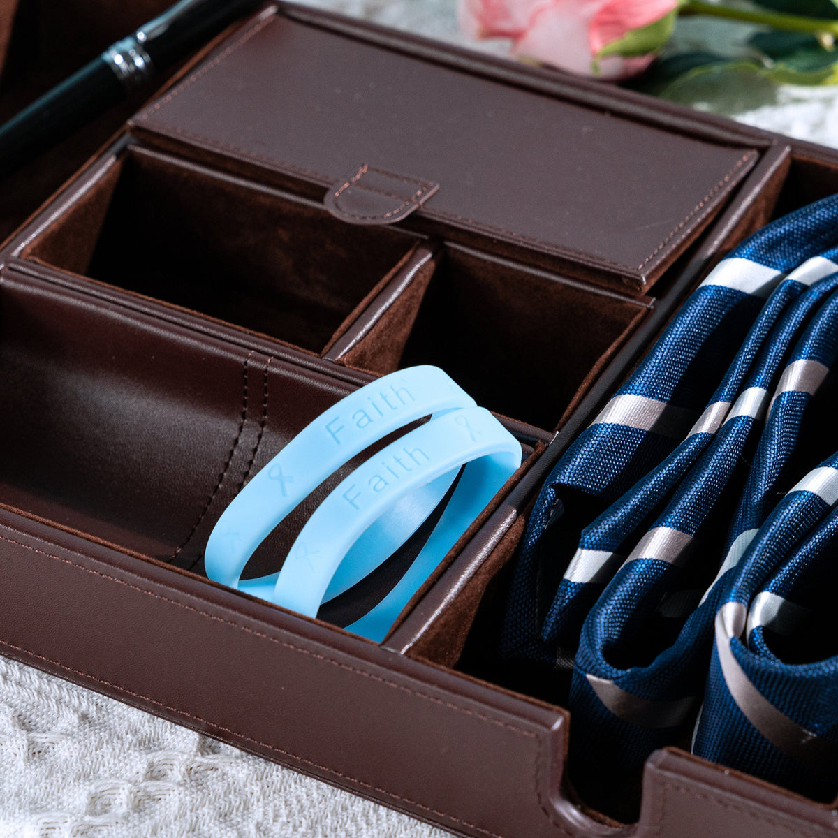 Bulk Light Blue Ribbon Silicone Bracelets for Prostate Cancer, Trisomy ...