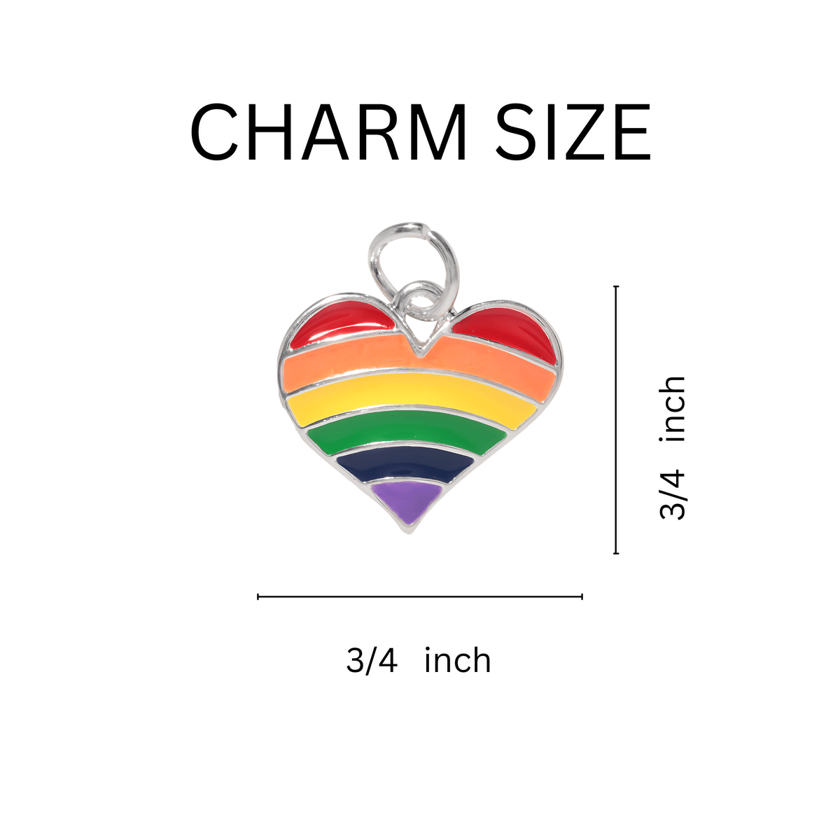 Bulk Rainbow Heart Charms, Gay Pride Awareness Pendants - The Awareness ...