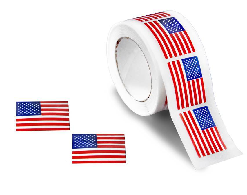 Small American Flag Shaped Stickers (250 per Roll) – The Awareness Company