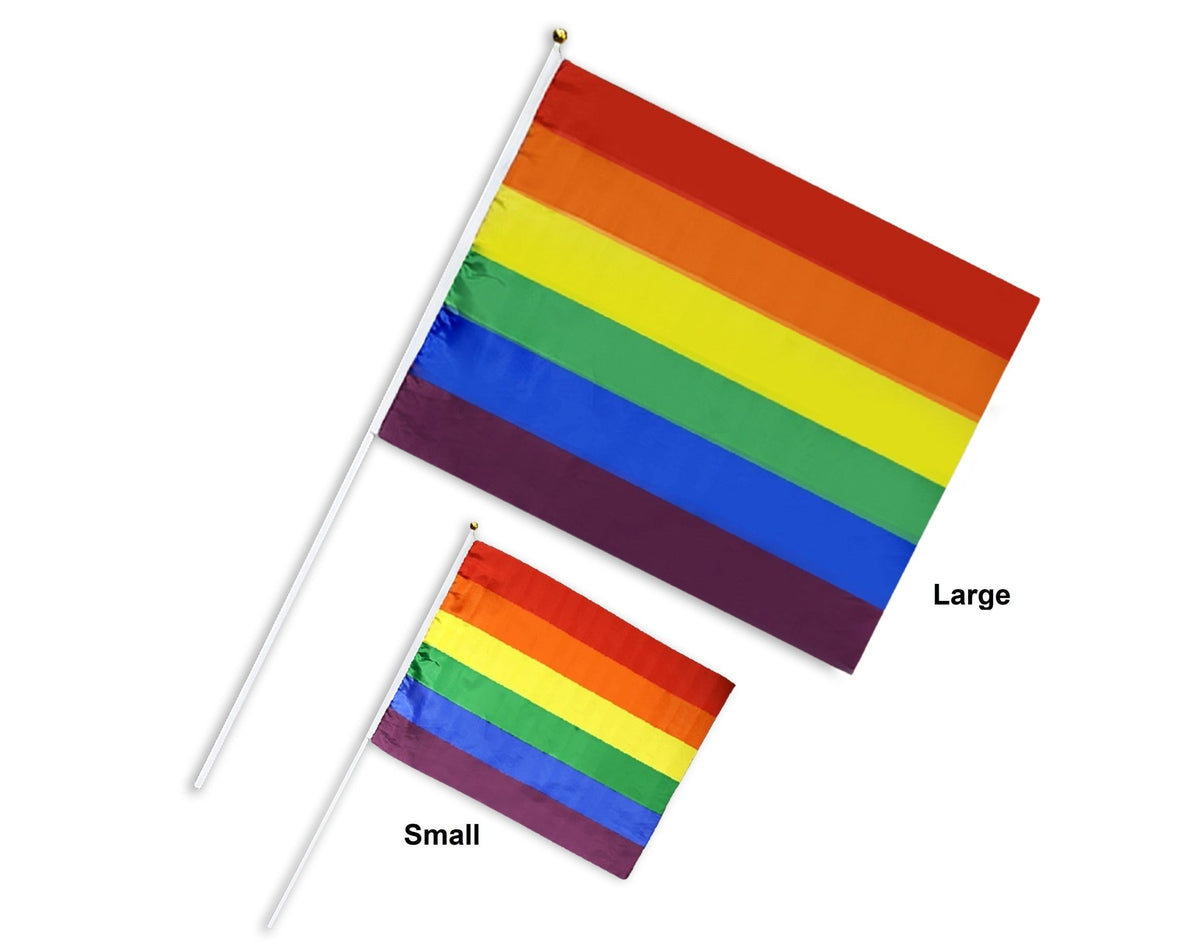 Bulk Large Rainbow Flags on a Stick for Pride Parades, Bulk LGBTQ Flags ...