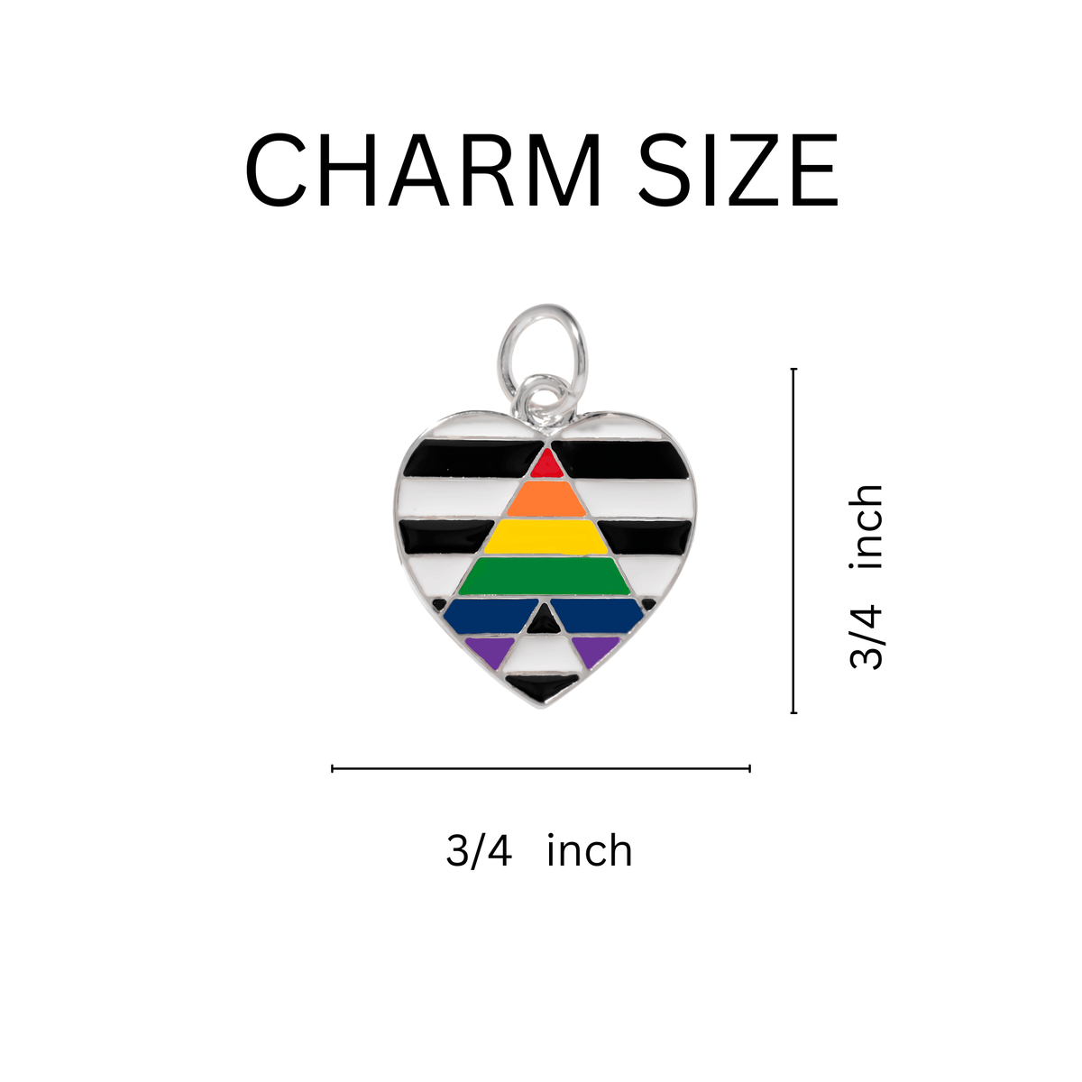 Bulk Straight Ally, Heterosexual Ally Heart Hanging Charms - The ...