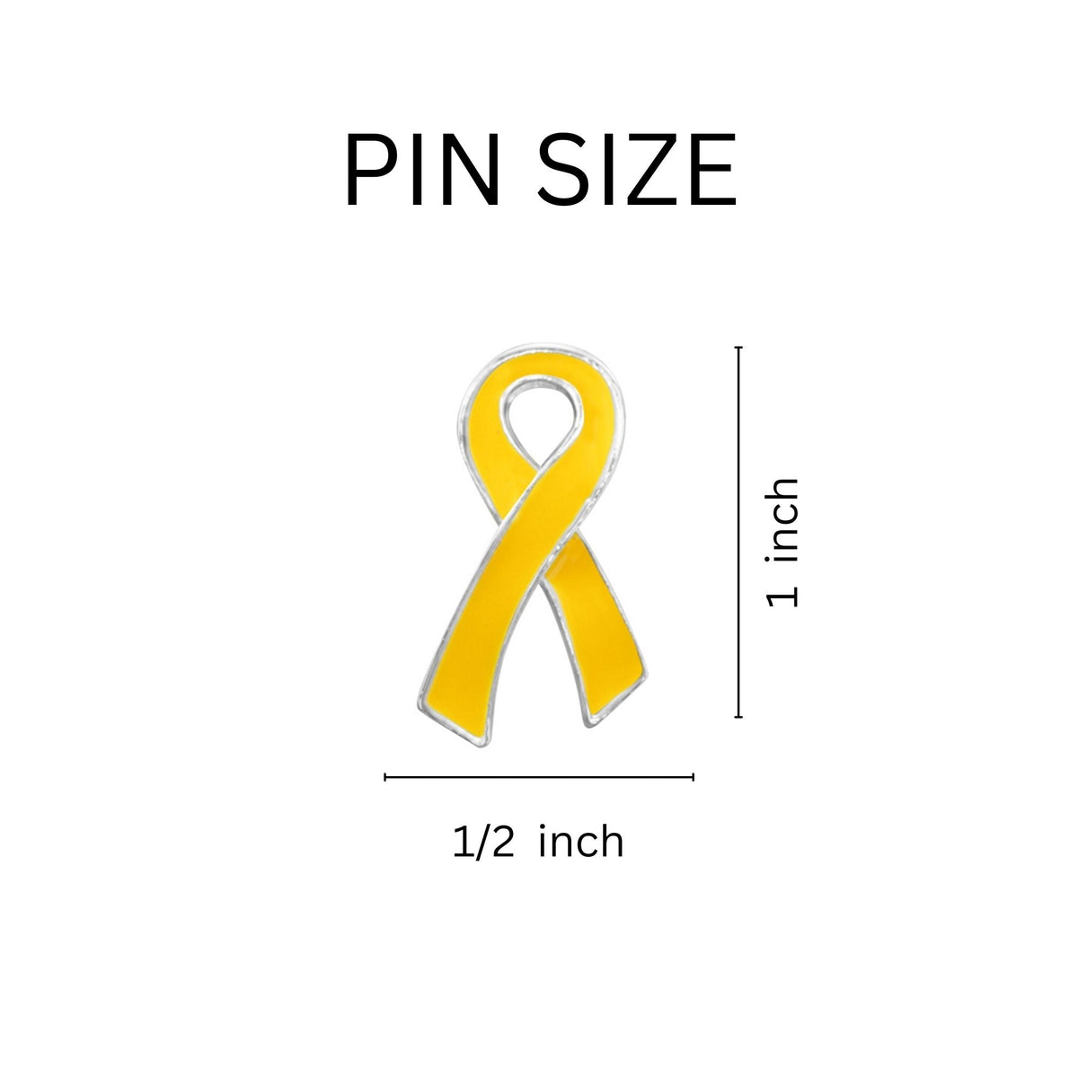 25 Pack Gold Childhood Cancer Ribbon Pins, Pediatric Cancer Pins – The ...