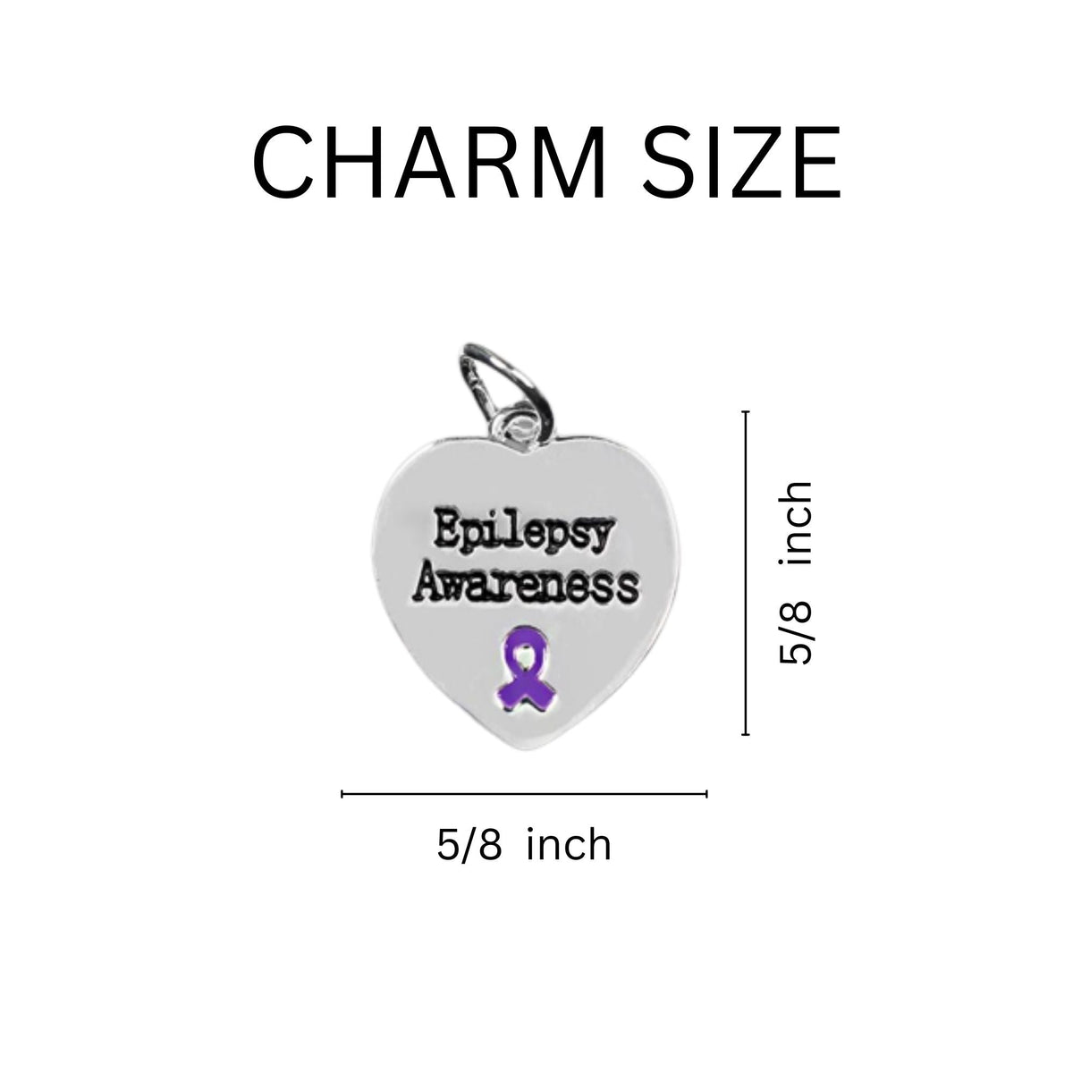 Bulk Heart Shaped Epilepsy Awareness Hanging Charms - The Awareness Company