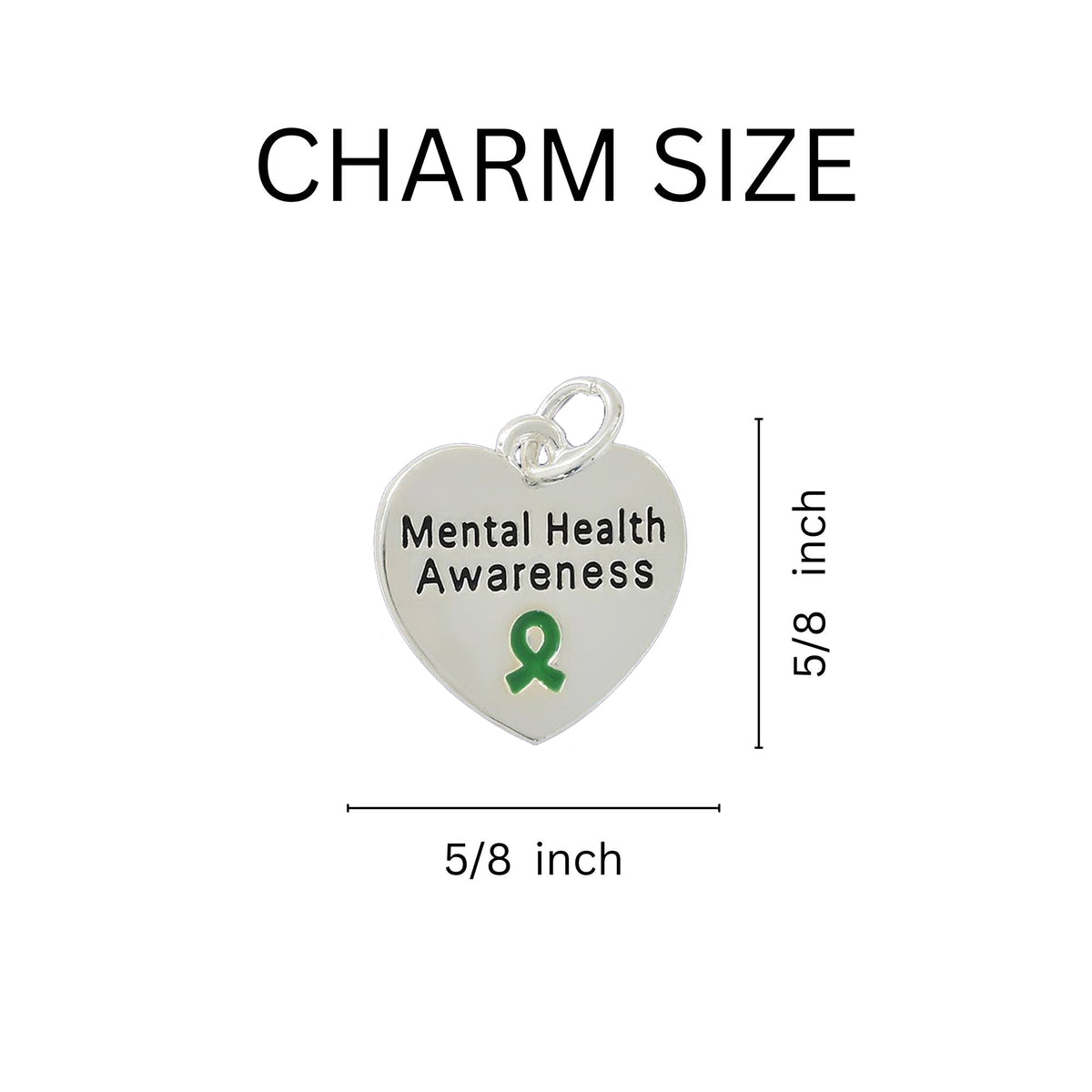 Bulk Heart Shaped Charm Mental Health Charms - The Awareness Company