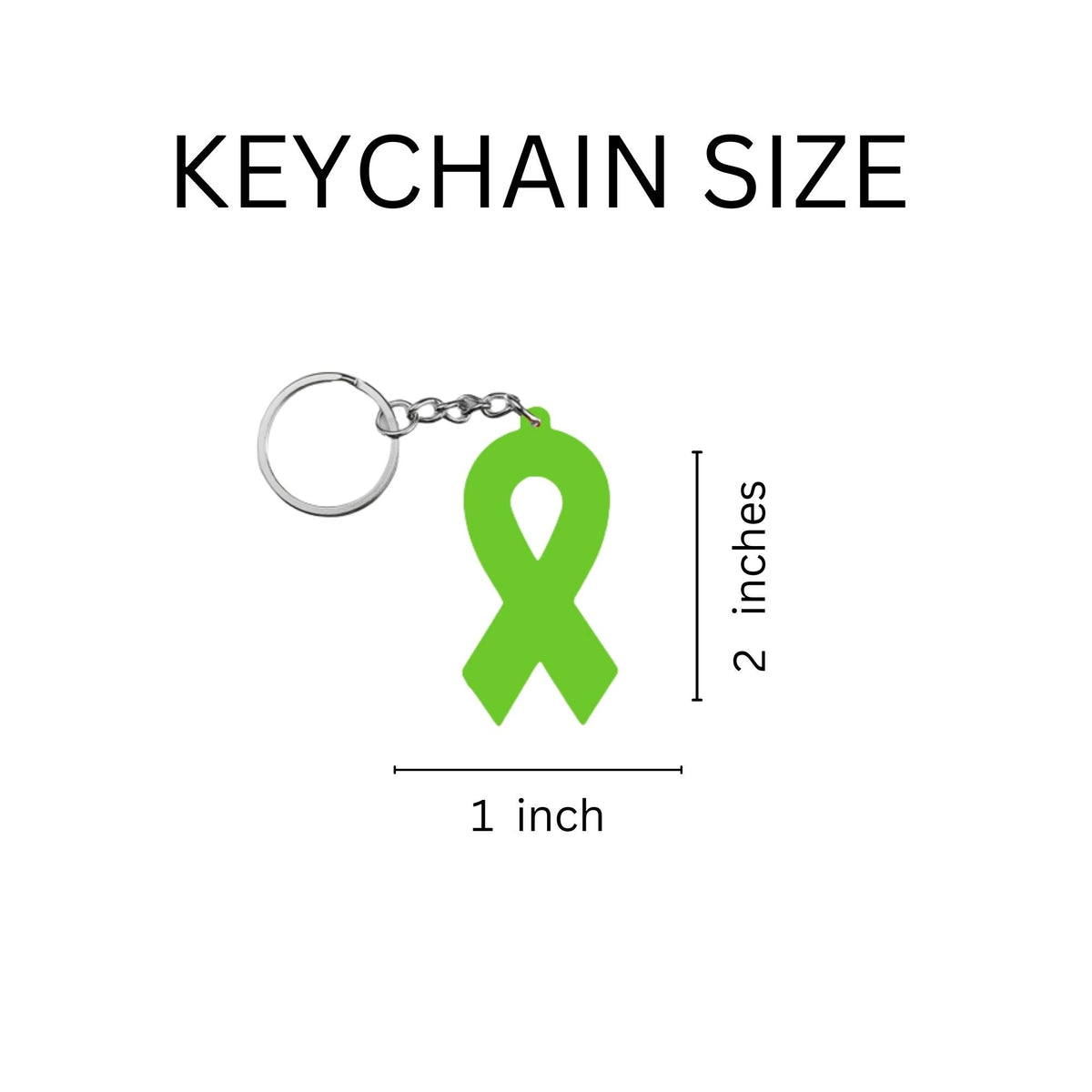 Bulk Lime Green Silicone Ribbon Keychains, Lymphoma, Lyme Disease - The ...