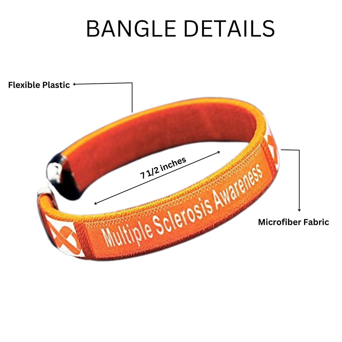 Bulk Orange Ribbon Multiple Sclerosis Awareness Bangle Bracelets - The ...