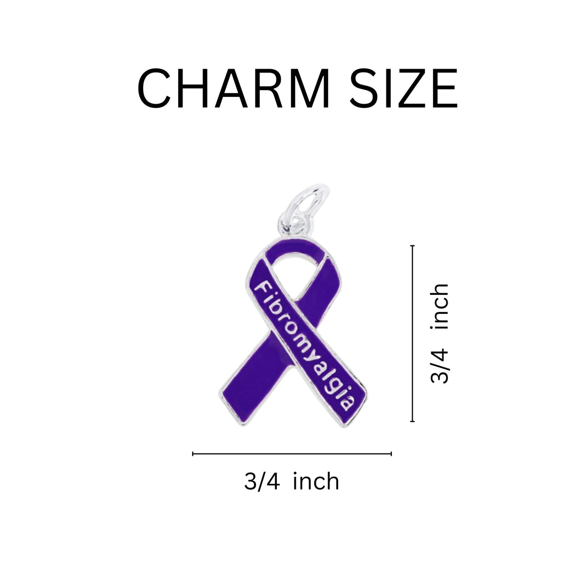 Bulk Purple Ribbon Fibromyalgia Chunky Charm Bracelets - The Awareness ...
