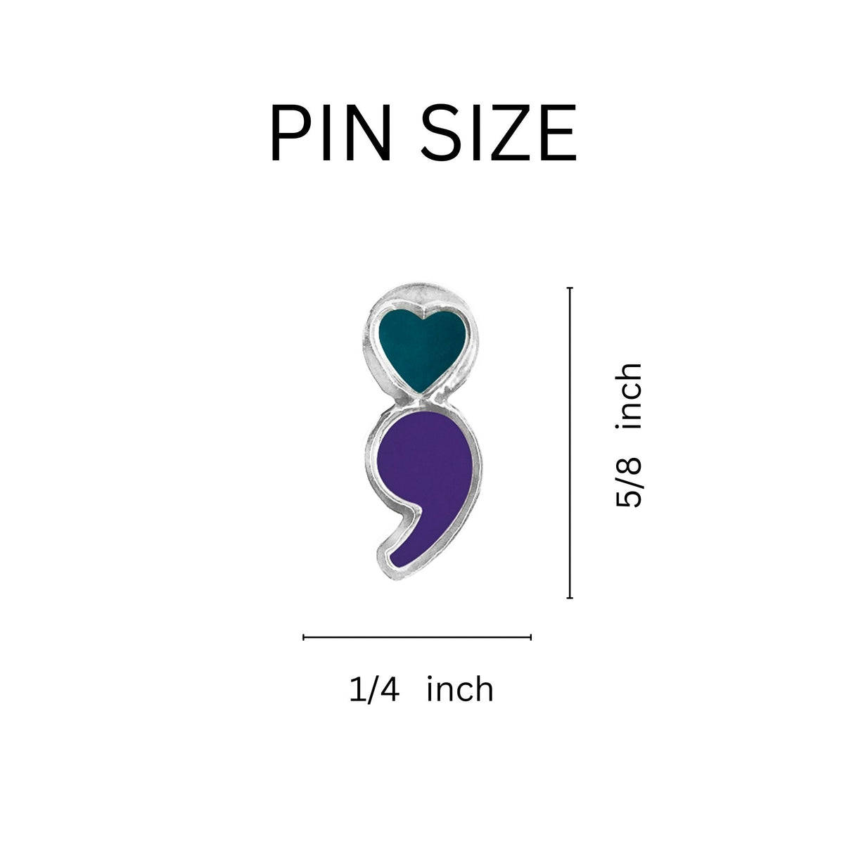 Bulk Semicolon Suicide Awareness Pins, Suicide Prevention Lapel ...