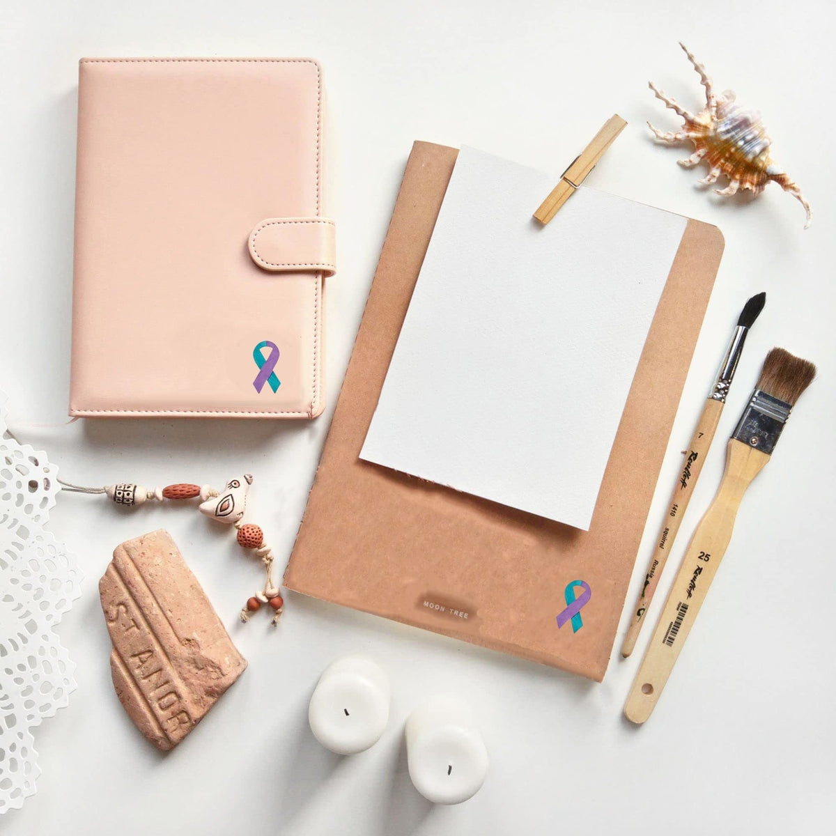 Bulk Small Teal and Purple Ribbon Stickers, Suicide Awareness, Sexual ...